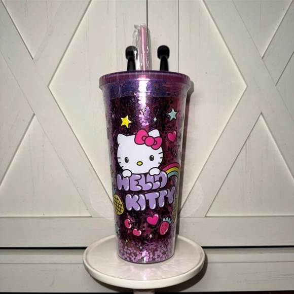 Hello Kitty | Dining | Hello Kitty Glitter With Ice Cream Tumbler Cup ...